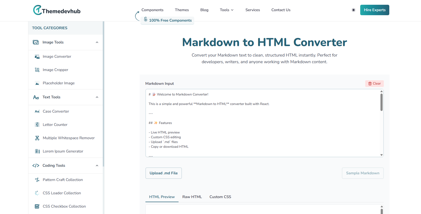 Free Markdown to HTML Converter | Convert Markdown Instantly